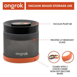 ONGROK Glass Storage Jar (400ml/1oz) with Vacuum Pump Technology, Air Proof Containers to Preserve Smell and Aroma (400ml)