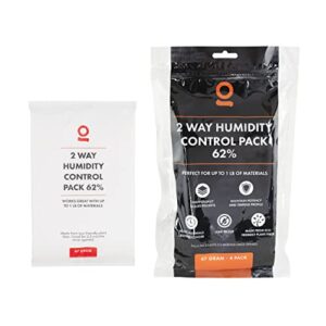 4 pack of 67 gram, 62% rh, two way humidity packs by ongrok, individually sealed to last longer, moisture packs