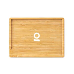 ongrok bamboo tray, small (9x6 in), mini wooden tray with small rolling surface