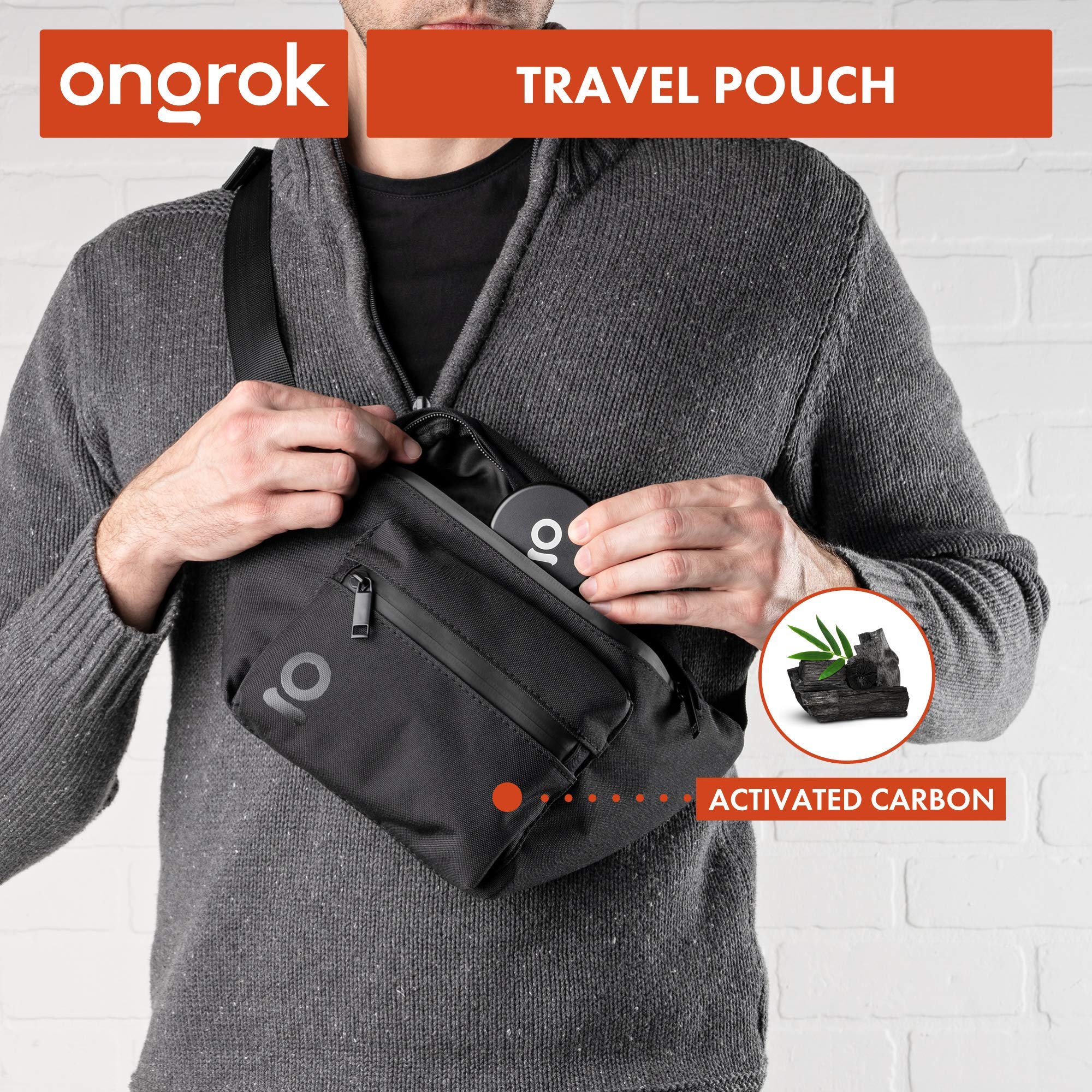 ONGROK Carbon Technology Waist Bag | Small Odor Proof Backpack, Newest Model, Waterproof Zipper Sealed, Carbon Lined Waist Pouch, Unisex/Men/Women