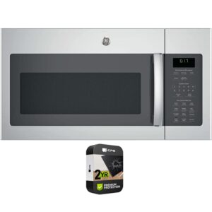 ge jvm6172skss 1.7 cu. ft. over-the-range microwave oven stainless steel bundle with 2 yr cps enhanced protection pack