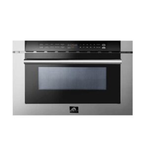 forno 24" inch. microwave drawer oven with touch open door - 1.2 cubic feet electric oven capacity - stainless steel child safety lock self cleaning