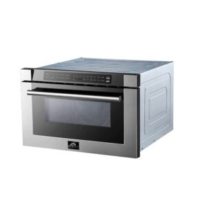 FORNO 24" Inch. Microwave Drawer Oven with Touch Open Door - 1.2 Cubic Feet Electric Oven Capacity - Stainless Steel Child Safety Lock Self Cleaning