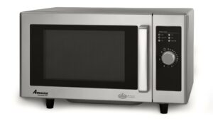 amana rms10ds light-duty commercial microwave oven with dial timer, stainless steel, 120-volts, 1000-watts