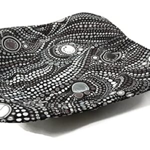 Black and White Microwave Plate Holder - Modern Cotton Fabric Dinner Plate Cozy