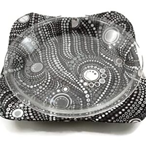 Black and White Microwave Plate Holder - Modern Cotton Fabric Dinner Plate Cozy