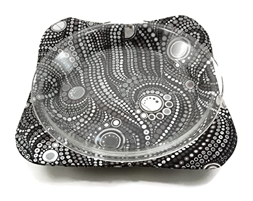 Black and White Microwave Plate Holder - Modern Cotton Fabric Dinner Plate Cozy