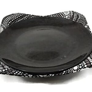 Black and White Microwave Plate Holder - Modern Cotton Fabric Dinner Plate Cozy