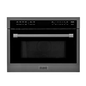 zline 24" built-in convection microwave oven in black stainless steel with speed and sensor cooking