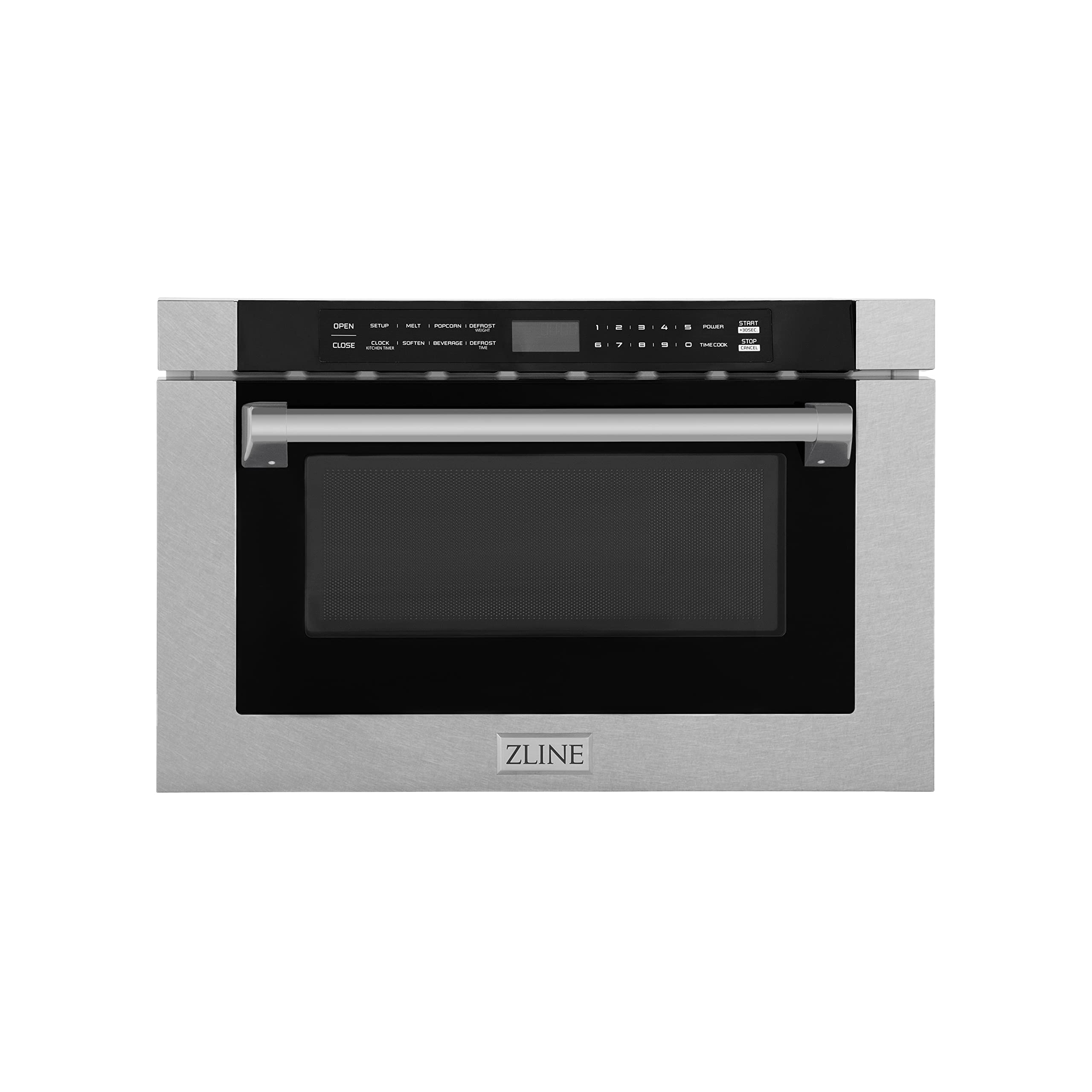 ZLINE 24" 1.2 cu. ft. Built-in Microwave Drawer with a Traditional Handle in DuraSnow Stainless Steel