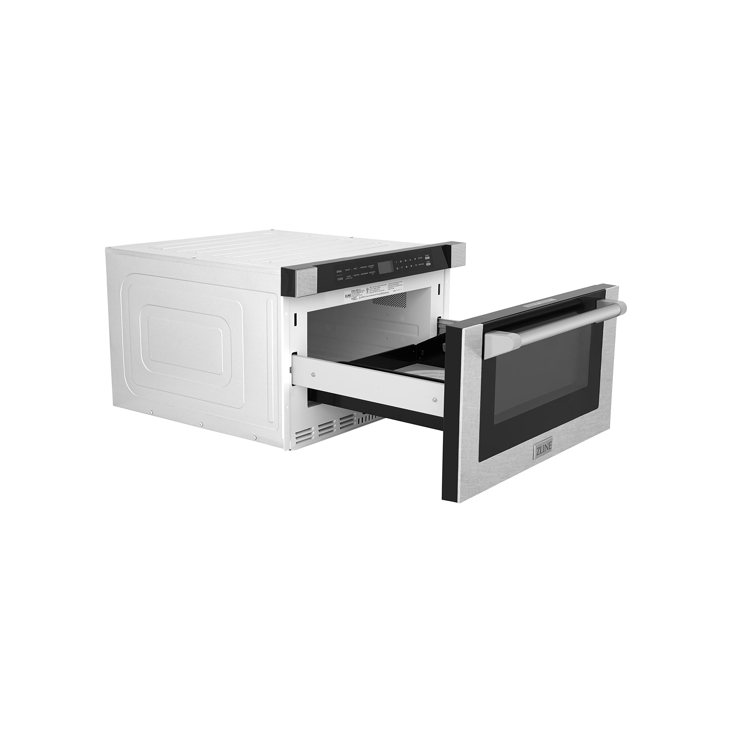 ZLINE 24" 1.2 cu. ft. Built-in Microwave Drawer with a Traditional Handle in DuraSnow Stainless Steel