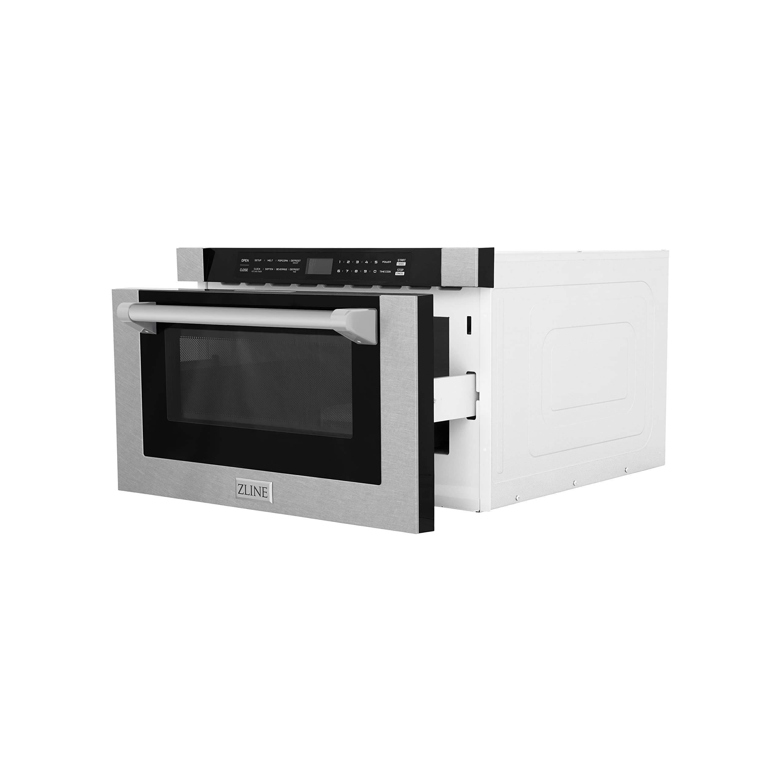 ZLINE 24" 1.2 cu. ft. Built-in Microwave Drawer with a Traditional Handle in DuraSnow Stainless Steel