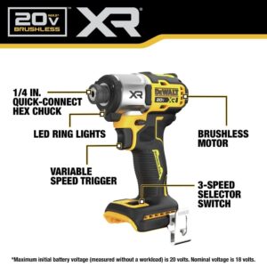 DEWALT 20V MAX Impact Driver, Cordless, 3-Speed, 2 Batteries and Charger Included (DCF845P2)