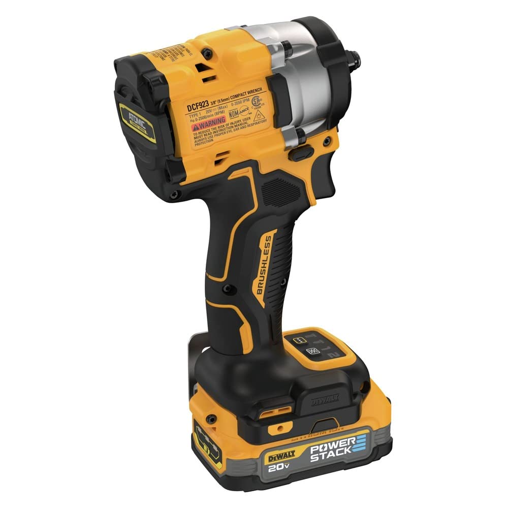 DEWALT DCF923E1 20V MAX Brushless Lithium-Ion 3/8 in. Cordless Compact Impact Wrench Kit (1.7 Ah)