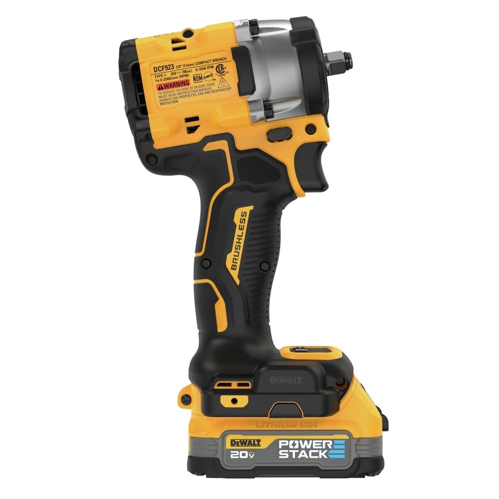 DEWALT DCF923E1 20V MAX Brushless Lithium-Ion 3/8 in. Cordless Compact Impact Wrench Kit (1.7 Ah)