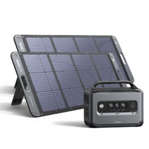 ugreen solar generator powerroam 1200 portable power station with 2 x 100w solar panels, lifepo4 batteries, 1024wh capacity, 100w usb-c output, suitable for outdoor camping, home emergency, rvs