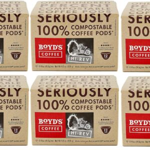 Boyd's Coffee Hi-Rev Medium-Dark roast single serve pods (72 Count)