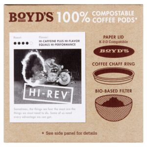 Boyd's Coffee Hi-Rev Medium-Dark roast single serve pods (72 Count)