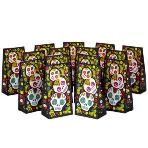 hallmark day of the dead party favor and wrapped treat bags (15 ct.) for halloween, día de los muertos, class parties, care packages and more