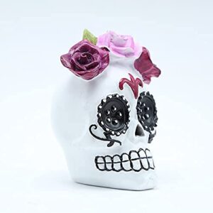 Barclay's Buys Better Home Goods Day of The Dead Skull Couple, Sugar Skull, Halloween Decor, Black and White Figurine Skeleton Set, Rose Wreath and Top Hat