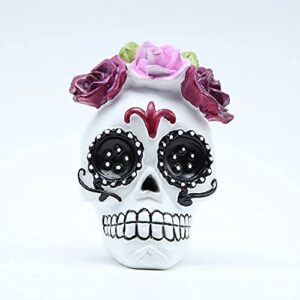 Barclay's Buys Better Home Goods Day of The Dead Skull Couple, Sugar Skull, Halloween Decor, Black and White Figurine Skeleton Set, Rose Wreath and Top Hat