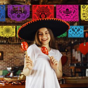 JOHOUSE 2 Pack Mexican Party Banners,36 Feet Fiesta Banner PVC Papel Picado Mexican Fiesta Garland for Cinco De Mayo Fiesta Party Dia De Los Muertos Day of the Dead