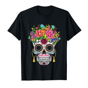 Sugar Skull Day Of The Dead Dia De Los Muertos Halloween T-Shirt