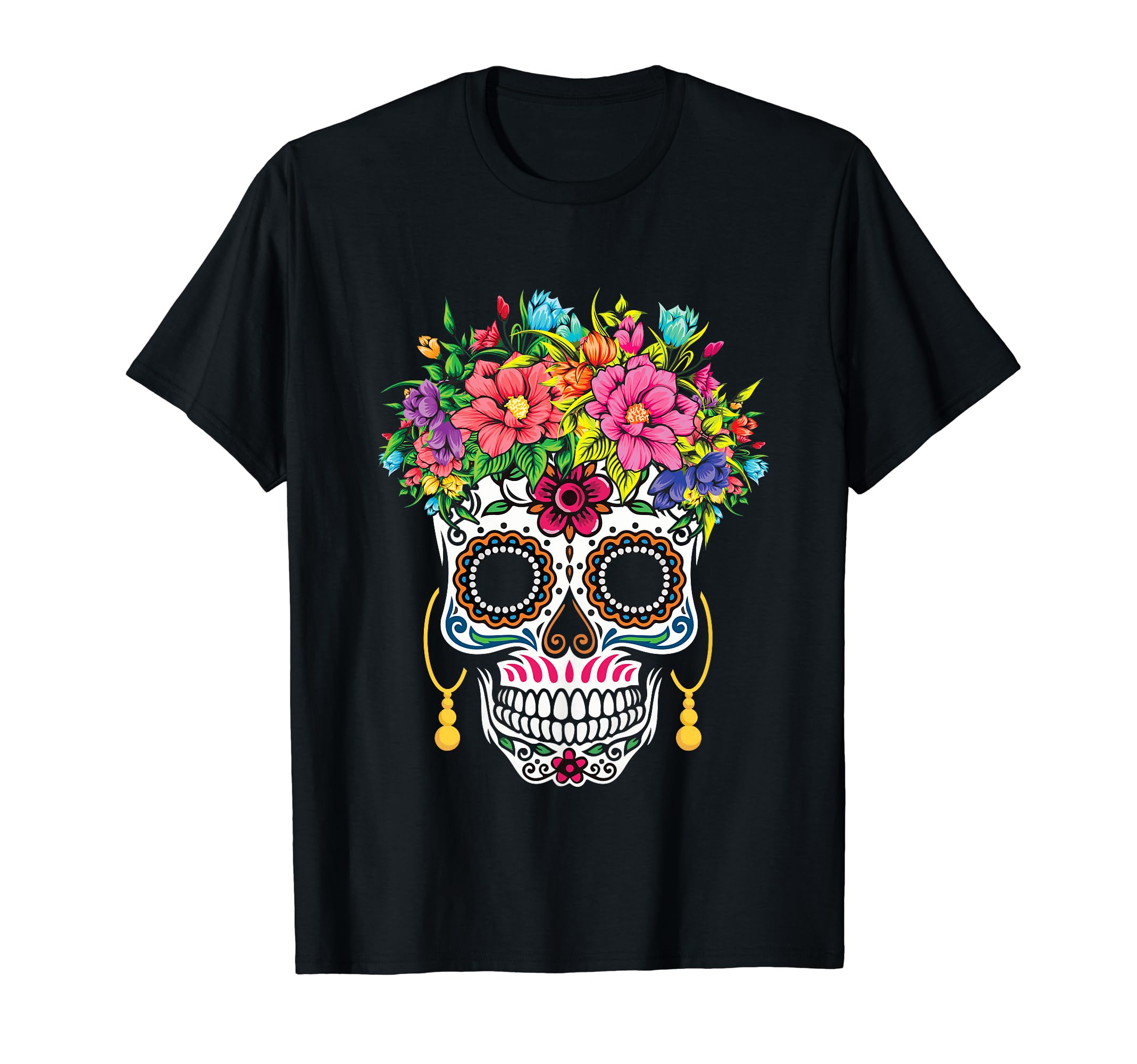 Sugar Skull Day Of The Dead Dia De Los Muertos Halloween T-Shirt