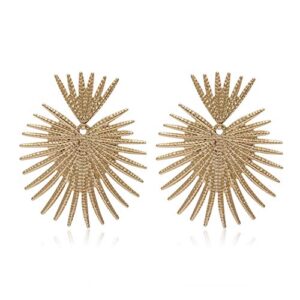 bmadge gold star flower geometric dangle earrings, lightweight studs, suitable for any occasion