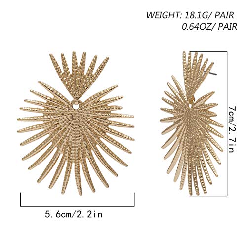 Bmadge Gold Star Flower Geometric Dangle Earrings, Lightweight Studs, Suitable for Any Occasion