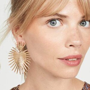 Bmadge Gold Star Flower Geometric Dangle Earrings, Lightweight Studs, Suitable for Any Occasion