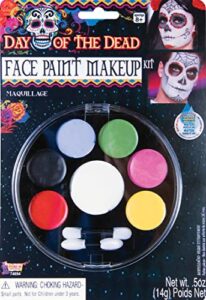 forum novelties costume day of the dead face paint makeup kit, net wt. 14 g/.5 oz