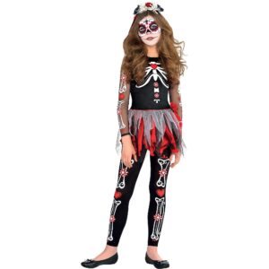 amscan scared to the bone costume for kids - small (4-6)- premium 100% cotton, perfect for halloween & day of the dead themed parties - 1 set