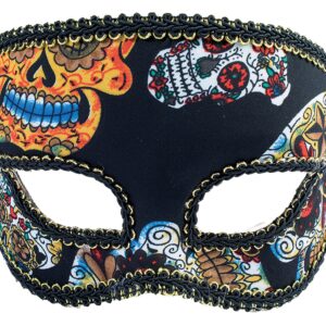 Forum Novelties Men's Mask-Day of Dead-Half-Male, Black, Standard