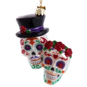 kurt adler 4.25-inch noble gems™ glass day of the dead couple ornament