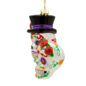 Kurt Adler 4.25-Inch Noble Gems™ Glass Day of The Dead Couple Ornament