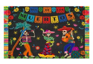 allenjoy day of the dead backdrop for mexican fiesta sugar skull photography background dia de los muertos dress-up birthday party supplies fiesta banner table decor decoration photo booth shoot