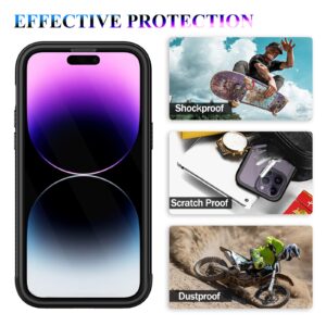 wahhle Designed for iphone 14 Pro Max Case, Full-Body Phone Cover with Screen Protector【Built-in, Touch Sensitive, Anti Scratch】 Upgraded Shockproof TPU Bumper Cases 2022 6.7 Inches-Black Clear