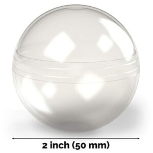 Capsule Vending Machine Round 50 pcs 2 inch - Gumball Machine Capsules Bulk Clear Container - Easter Basket Stuffers Birthday Gifts Pinata Stuffers DIY Craft Supplies - Clear Capsules Empty