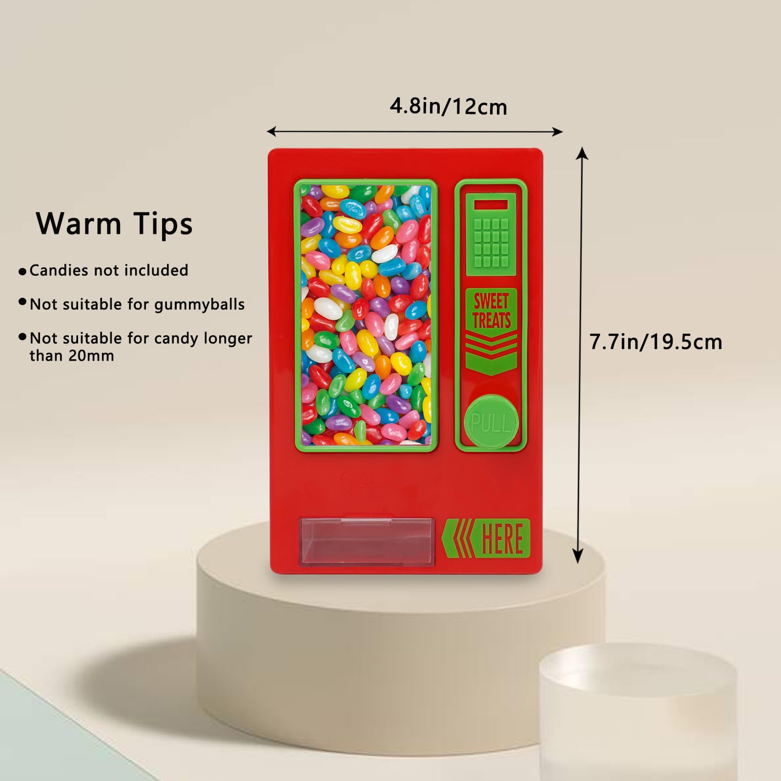 YOBRO Candy Dispenser, Cute Vending Machine for Desktop, Manual Candy Machine, Dispense Mini Candies, Birthday&Christmas Gift for Girls, Gift for Friends Girlfriends (Red)