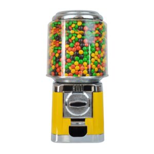 cncest metal commercial vending machine for 32mm gumballs,automatic candy machine dispenser 25 cent,gumball vending machine for shopping malls,game halls,movie theaters,shops (yellow)