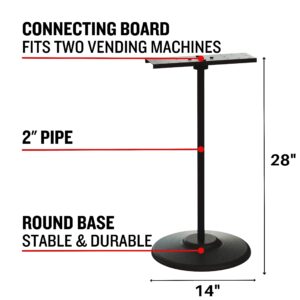 Gumball Machine for Kids - 2 Vending Machines with Stand & Connecting Board Bundle - Bubble Gum Red Vending Machine and Black Metal Stand Bundle - Coin Gumball Machine