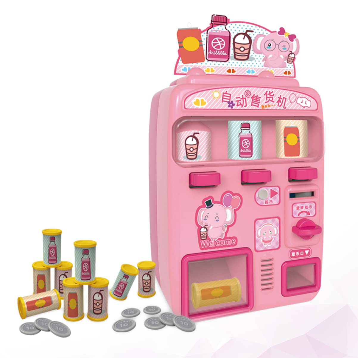 Toyvian Vending Machines Pretend 1 Set Simulation Play House Mini Mini Electronic Vending Juguetes Para Niños Frog Boy Girl Drinks Child Christmas Gifts Balloons Drink Machine Game