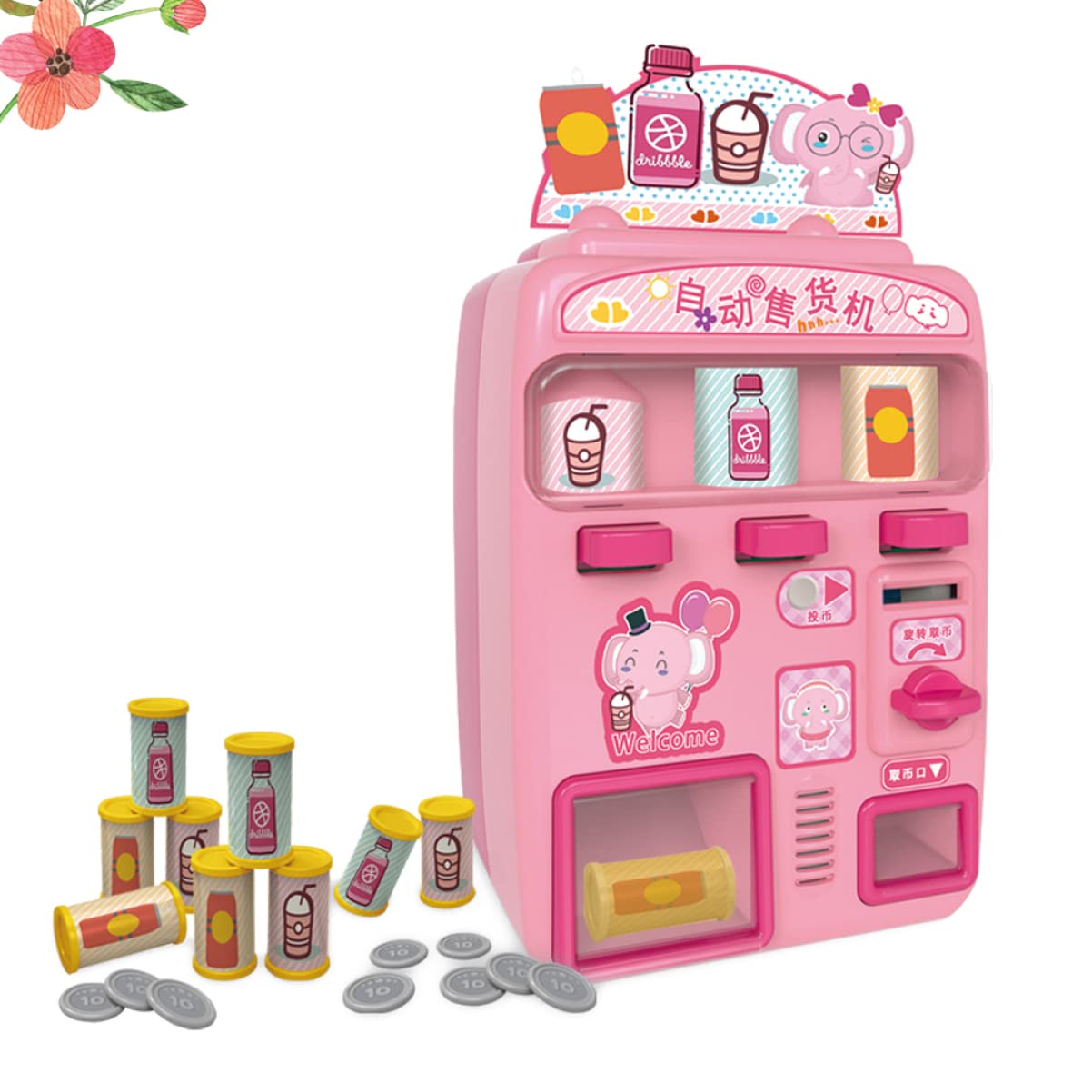 Toyvian Vending Machines Pretend 1 Set Simulation Play House Mini Mini Electronic Vending Juguetes Para Niños Frog Boy Girl Drinks Child Christmas Gifts Balloons Drink Machine Game