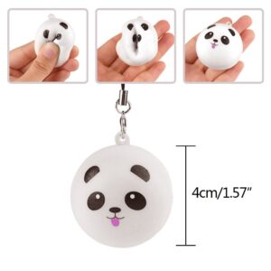 KUUQA 8 Pieces 1.57" Slow Rising Mini Panda Scented Toys Cute Charms Phone Key Chain Straps Kids Toy Gift Party Favors(Style Random)