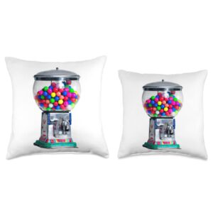 Candy Vending Machine Gumball Machine Throw Pillow, 18x18, Multicolor