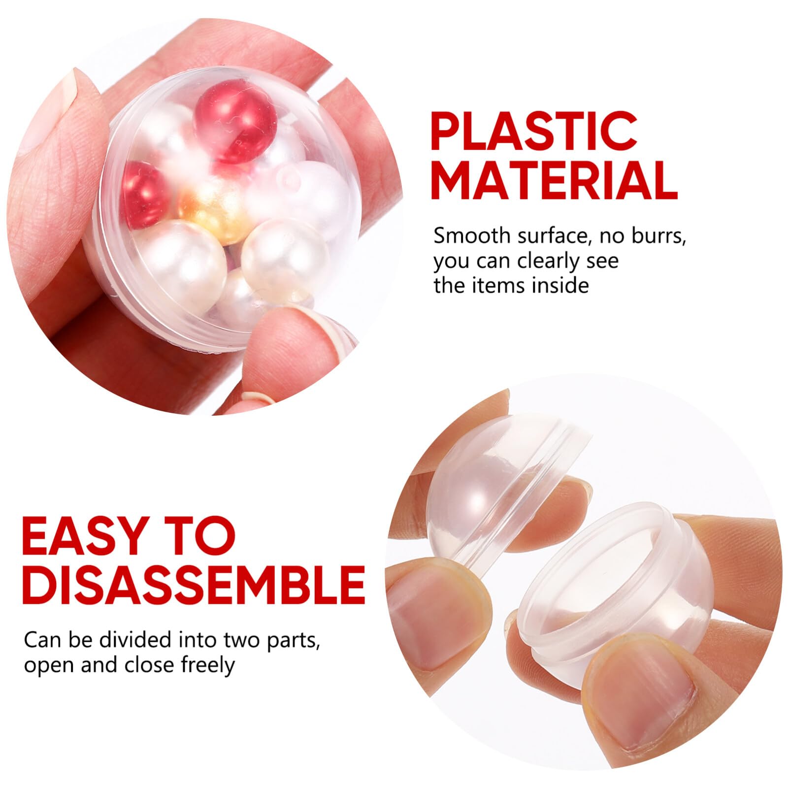 CLISPEED Clear Plastic Balls Small Round Capsule 100pcs Clear Round Capsule Capsule Gumball Machine Container Plastic Capsule Container Surprise Prize Party Favors 32MM Toy Capsules