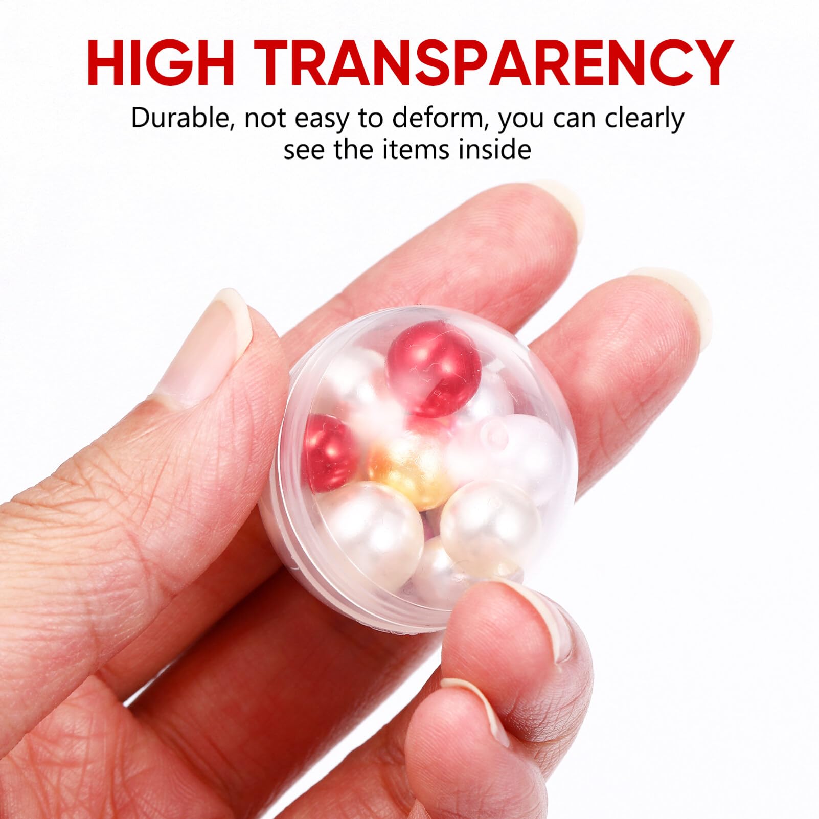 CLISPEED Clear Plastic Balls Small Round Capsule 100pcs Clear Round Capsule Capsule Gumball Machine Container Plastic Capsule Container Surprise Prize Party Favors 32MM Toy Capsules