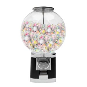 banlicali vending machine, modern freestanding mini candy vending machine with keys, big bubble gumball bank for 1.26" ball, gumball dispenser machine for business black coin capacity 800-1000