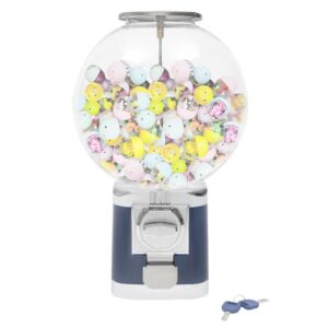 gdrasuya10 vending machine, 18.11" big bubble gumball machine lockable candy gumball dispenser machine large capacity toy vending machine for 1.26inch ball, candy or $1 coins, dark blue